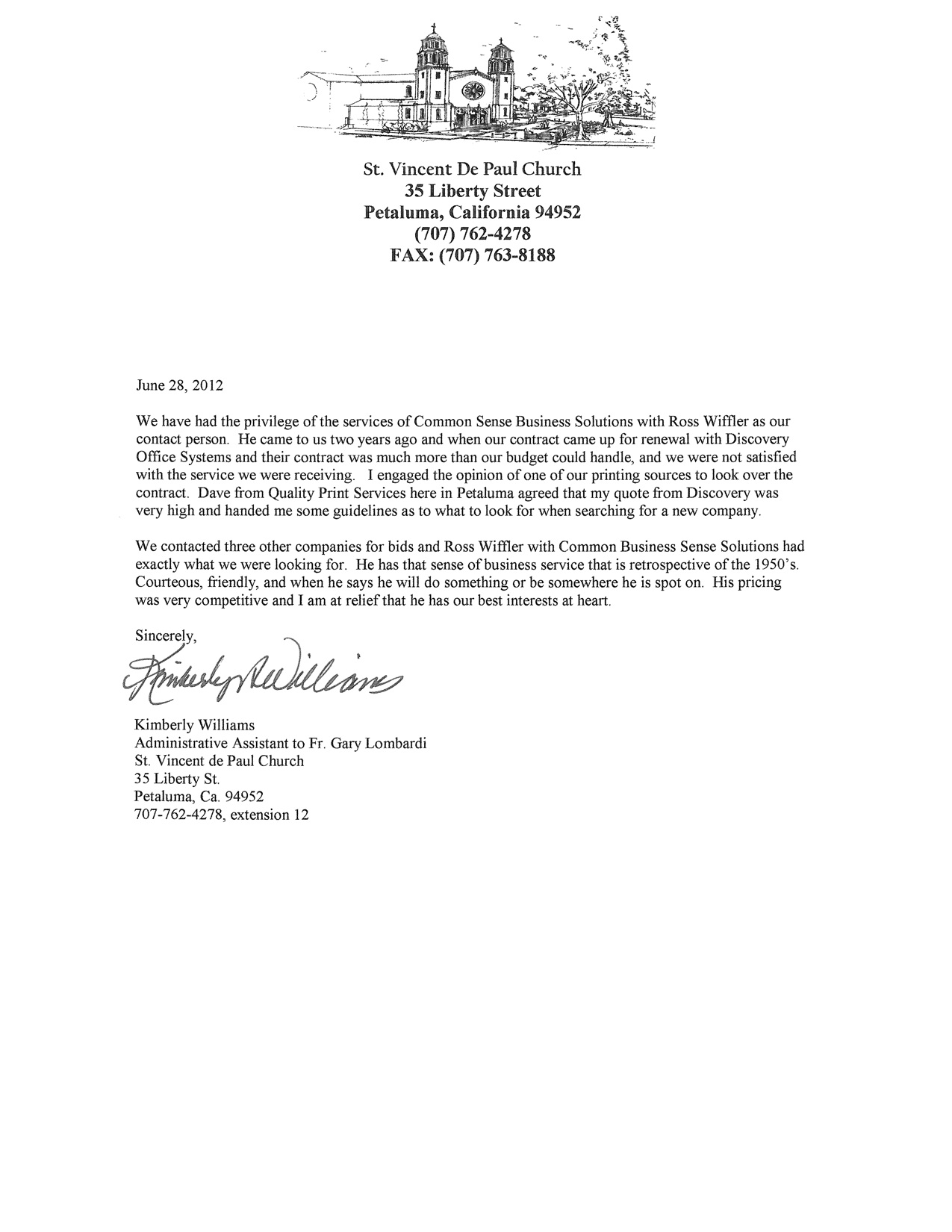 Testimonial Letters Common Sense Business Solutions